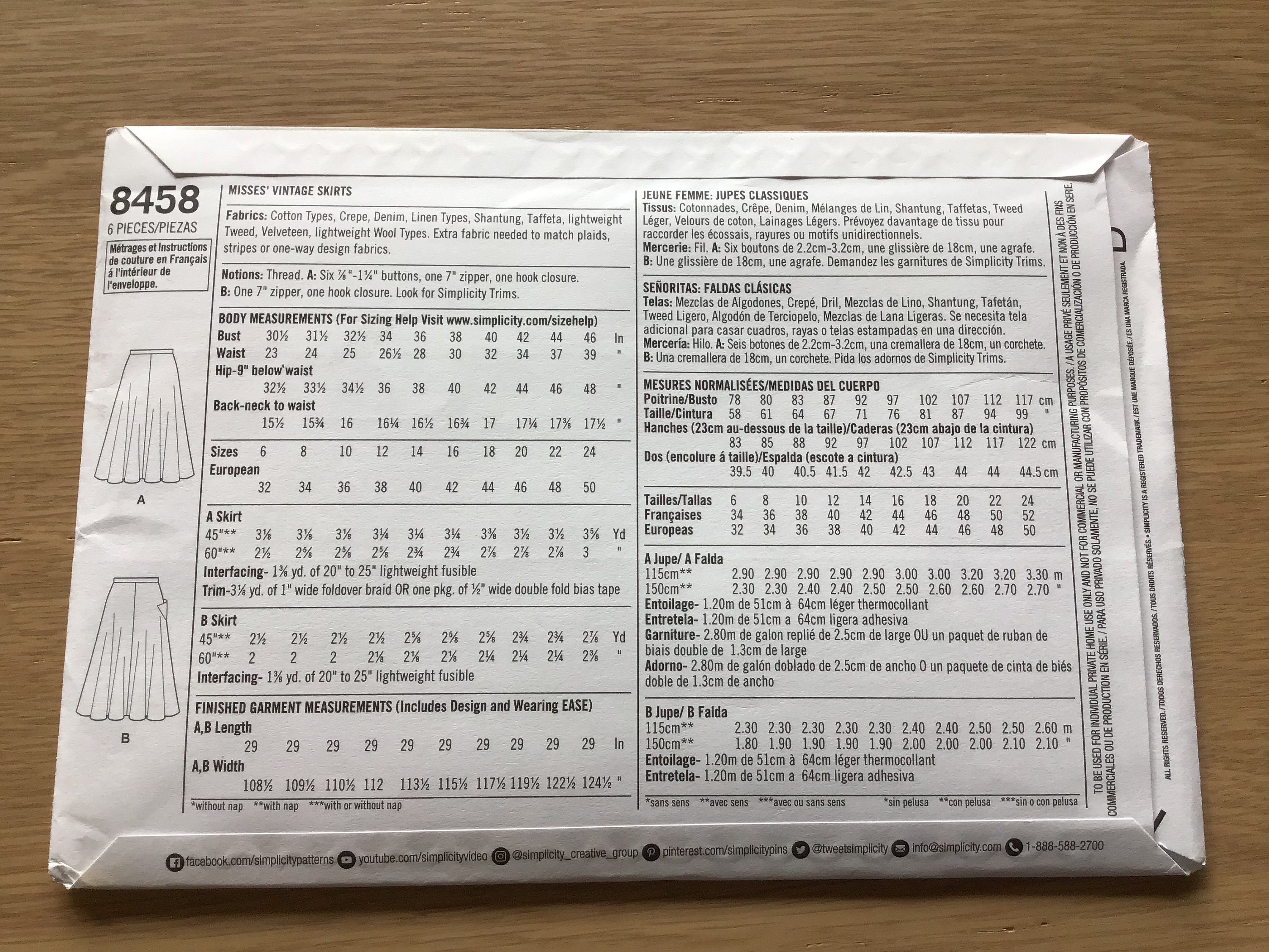 Misses Skirt Pattern 1950s Vintage Simplicity 8458 UNCUT Size 6 14 Reissue - Etsy