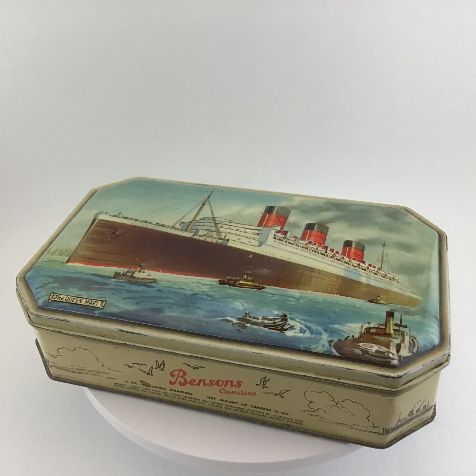 Bensons Toffee Tin Queen Mary English Toffee Favourites Box 1930s 1940s ...
