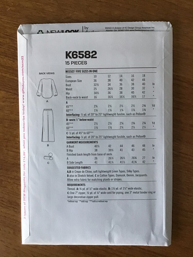 Misses Boho Top and Pants Pattern New Look 6582 Size 10 18 UNCUT - Etsy