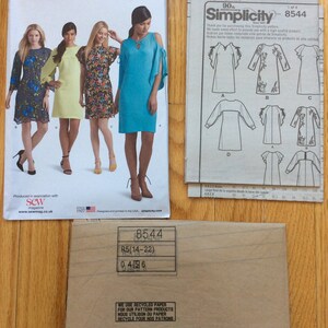 Misses Dress Pattern Sleeve Variations Simplicity 8544 UNCUT Size 14 16 ...