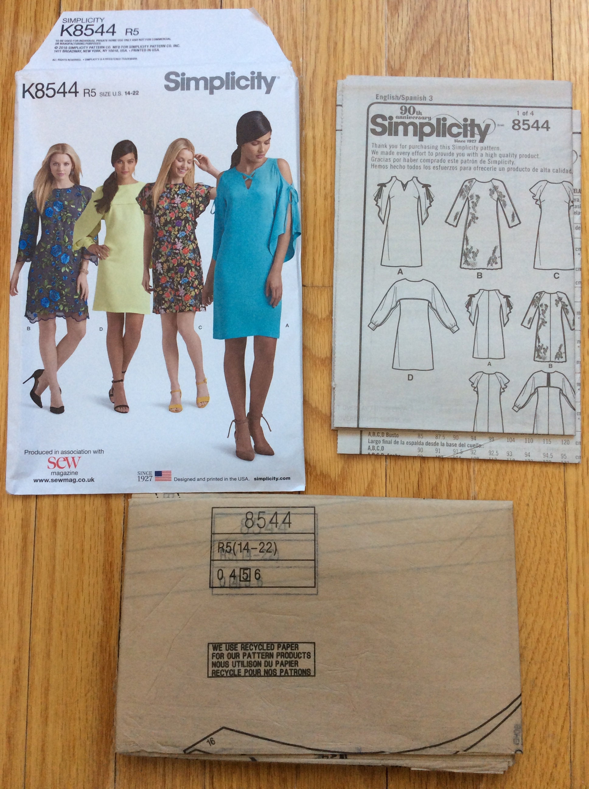 Misses Dress Pattern Sleeve Variations Simplicity 8544 UNCUT - Etsy Canada