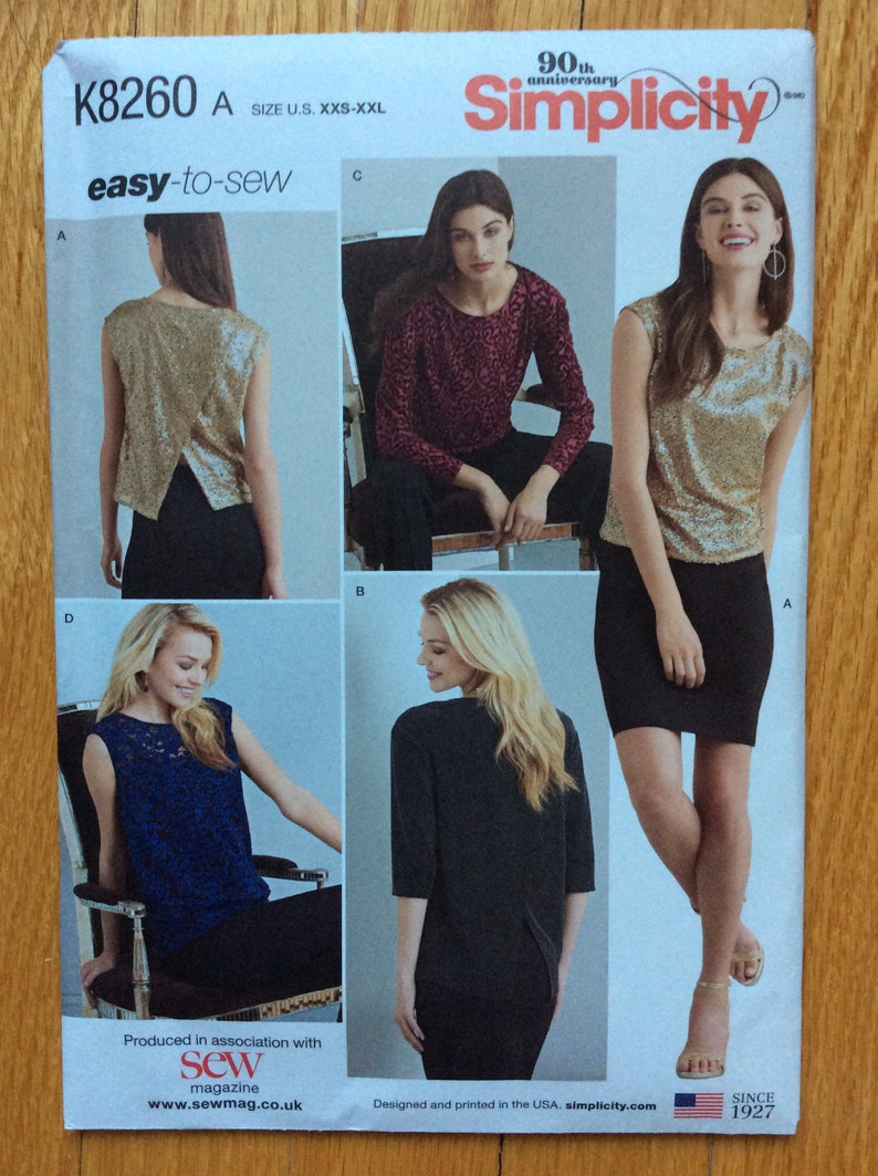 Misses Easy Top Pattern Simplicity 8260 Size XXS XXL Uncut - Etsy