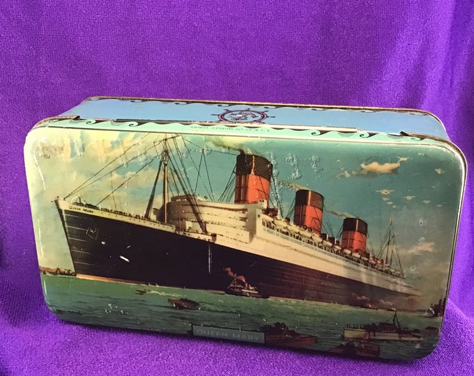 Bensons Toffee Tin Queen Mary Tin Box Hinged Lid English Toffee ...