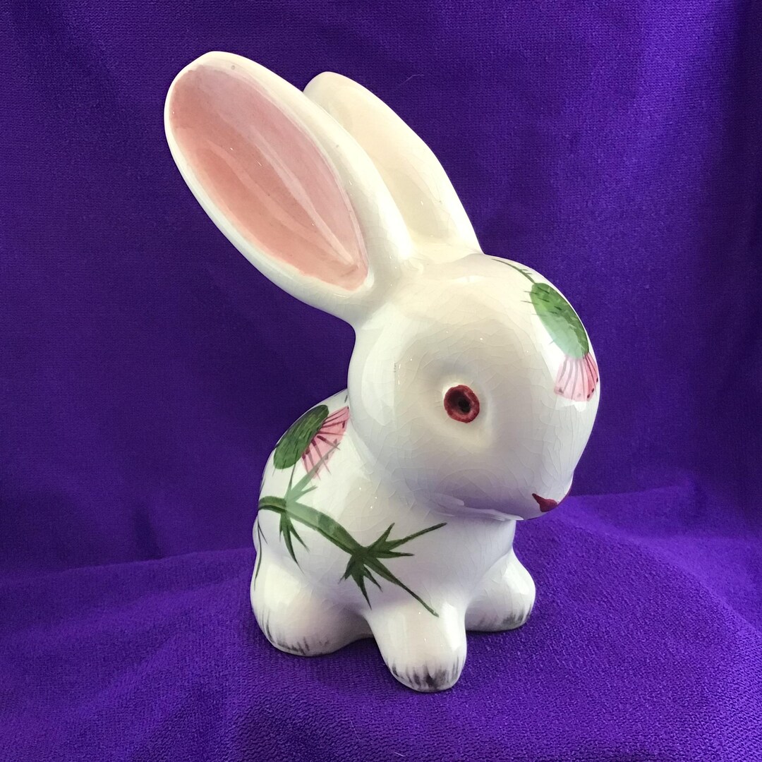 Plichta Pottery Rabbit Figurine Bunny With Thistles London England ...