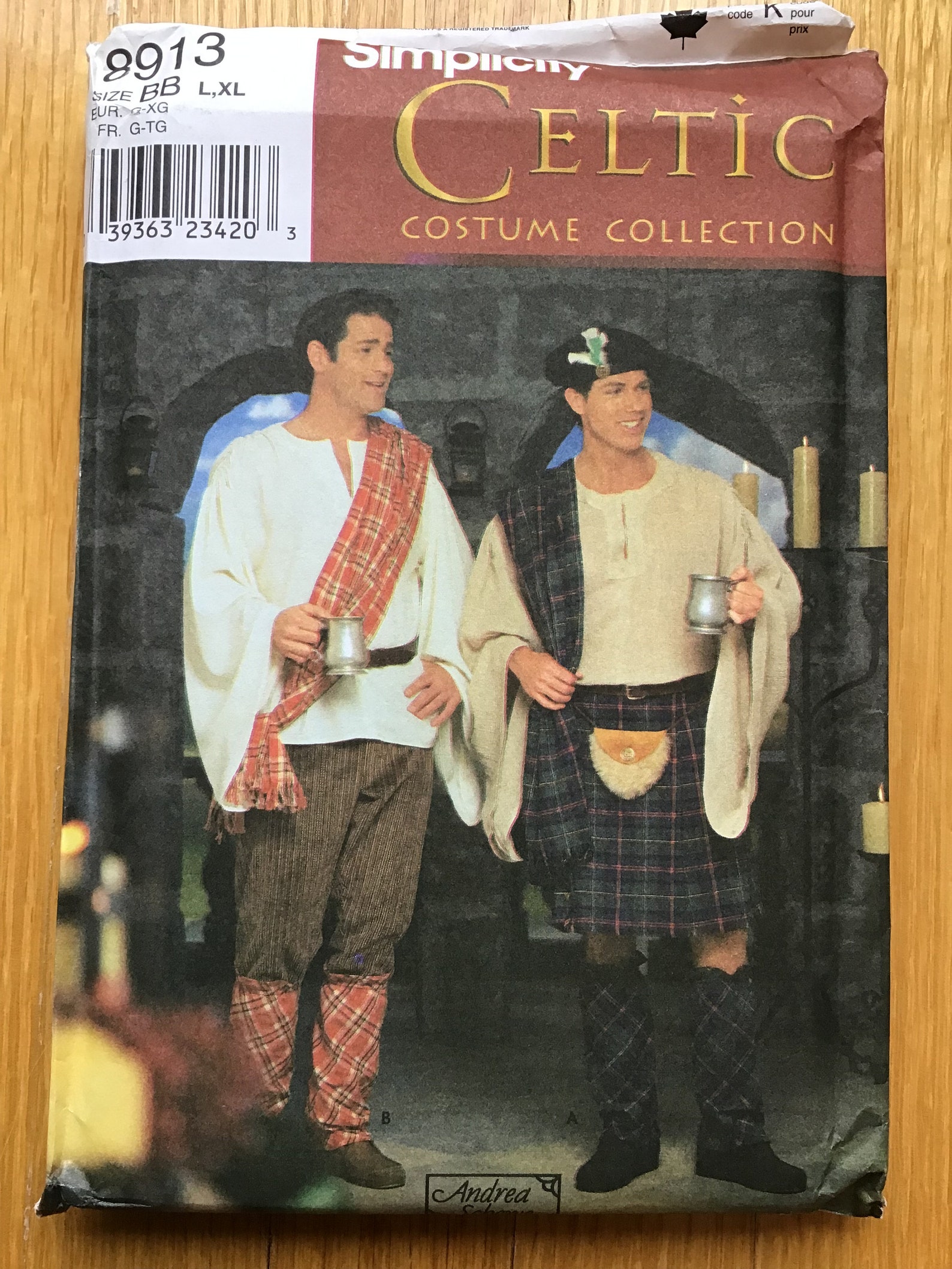 Mens Scottish Costume Pattern Simplicity 8913 Size L XL UNCUT - Etsy