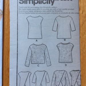 Misses Easy Top Pattern Simplicity 8260 Size XXS XXL Uncut - Etsy