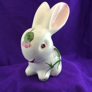 Plichta Pottery Rabbit Figurine Bunny With Thistles London England ...