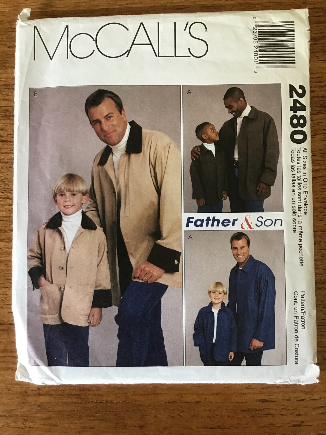 Father and Son Jacket Pattern Mccalls 2480 UNCUT Men S M L - Etsy Canada