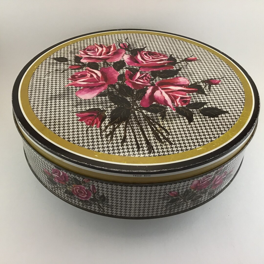 Huntley & Palmers Shortbread Tin Tweed Rose Tin Biscuit Tin Made in ...