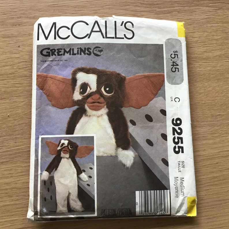 Gremlins Gizmo Costume Pattern Children Size Medium Mccalls 9255 Boys ...