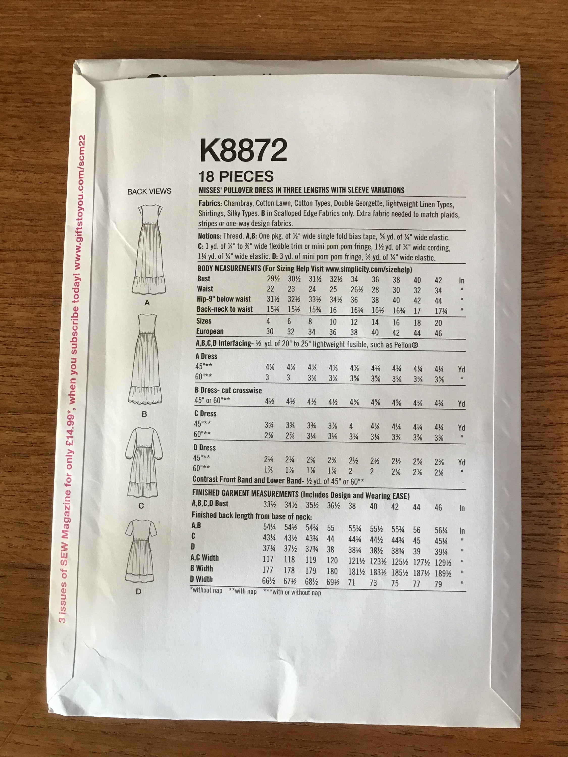 Misses Pullover Dress Pattern Simplicity 8872 UNCUT Size 12 20 - Etsy ...