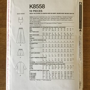 Mimi G Wide Leg Cropped Pants or Shorts Pattern Simplicity 8558 Size 16 ...