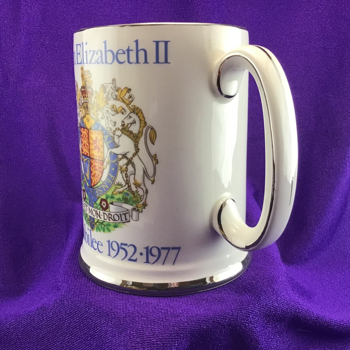 Queen Elizabeth II Silver Jubilee Beer Mug Tankard Oversized Coffee Mug ...
