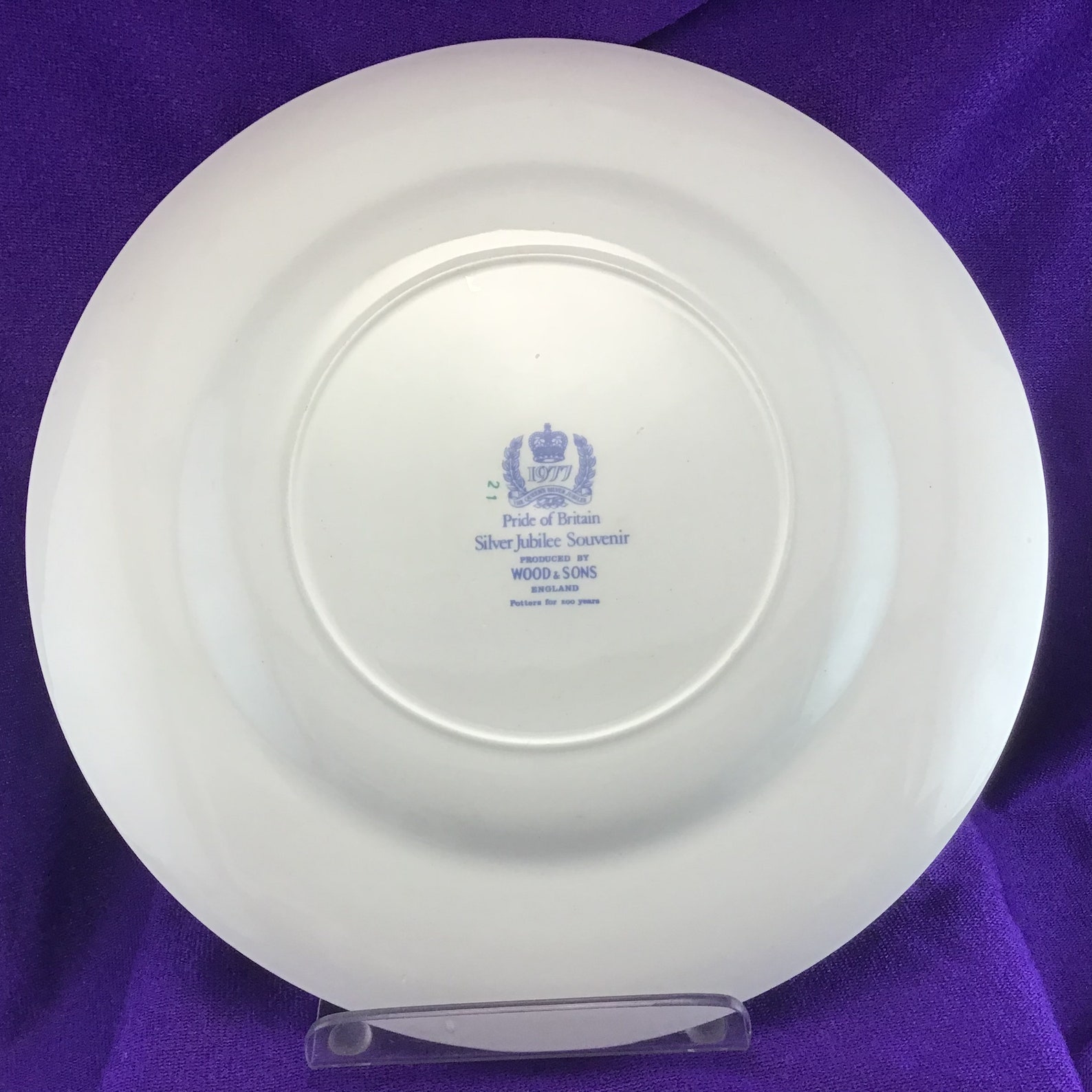 Queen Elizabeth II Silver Jubilee Plate 1952 1977 Pride of Britain Wood ...