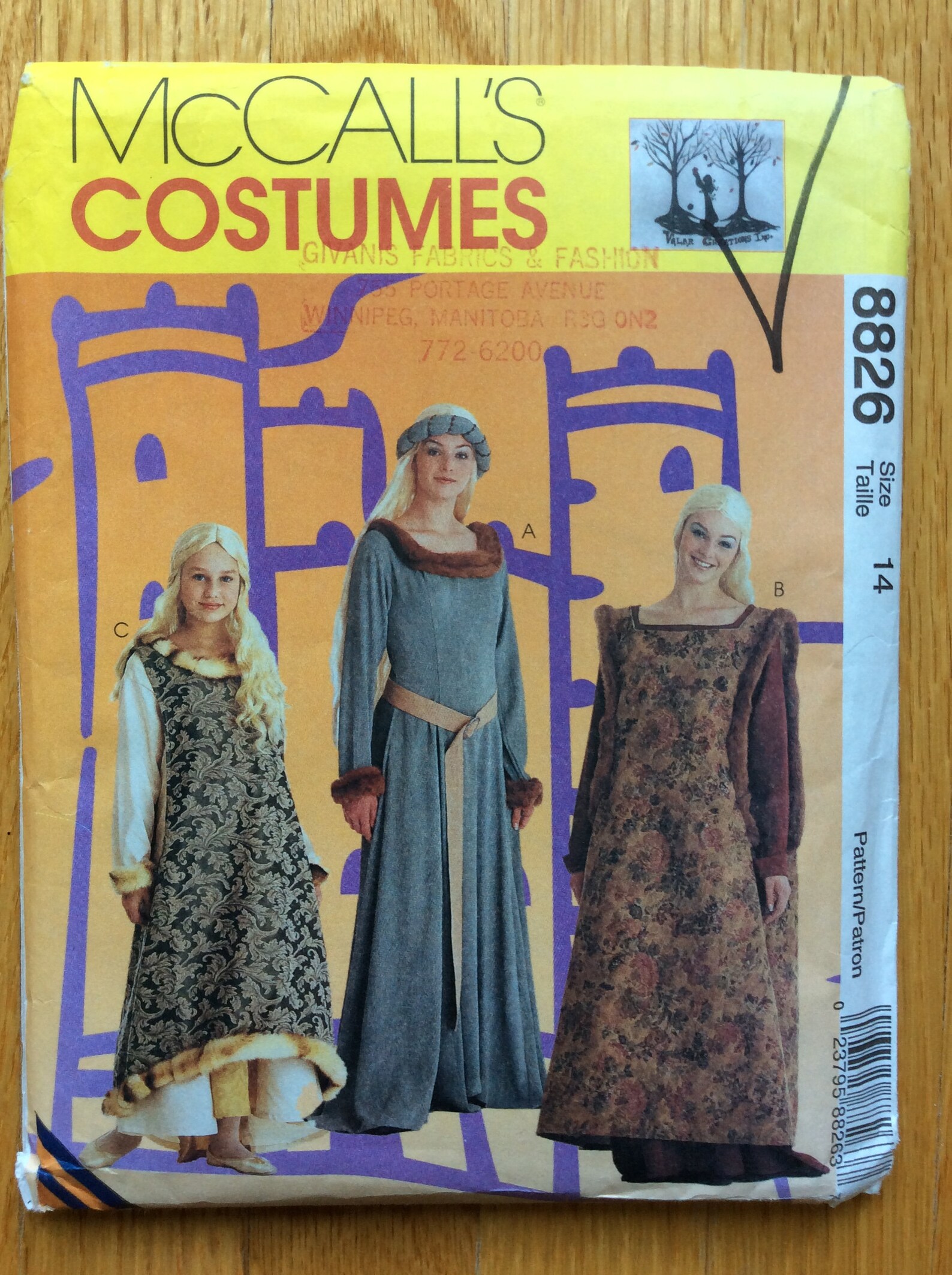 Medieval Costume Pattern Maid Marian Mccalls 8826 Girls Size - Etsy Canada
