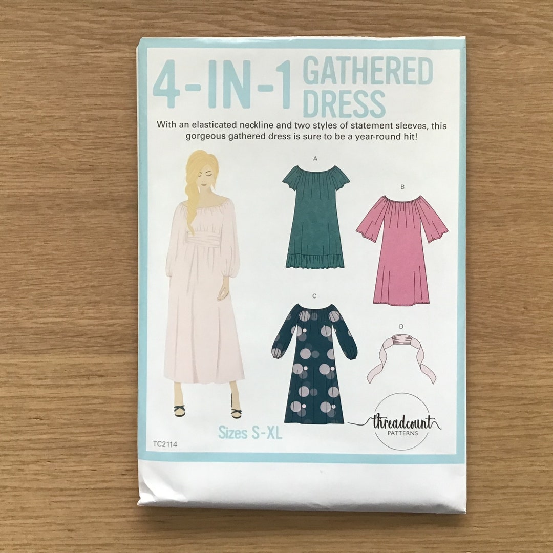 Misses 4 in 1 Gathered Dress Pattern UNCUT S XL Threadcount TC2114 - Etsy