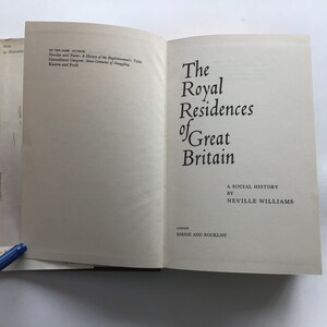 Royal Residences of Great Britain A Social History by Neville Williams ...