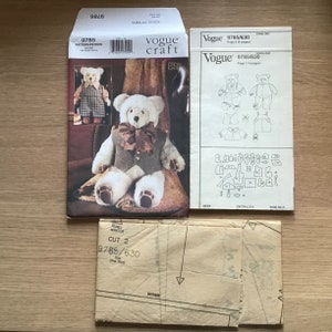 Vogue Bear and Clothes Pattern Vogue 9785 Heirloom Bear Pattern UNCUT ...