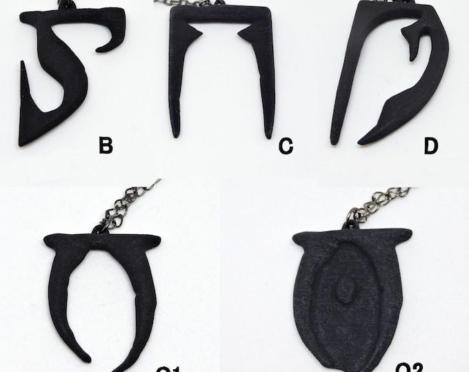 Daedric Alphabet 3D Printed Necklace - Elder Scrolls Inspired, Skyrim ...