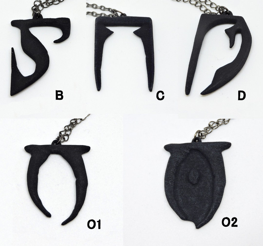 Daedric Alphabet 3D Printed Necklace Elder Scrolls Inspired - Etsy