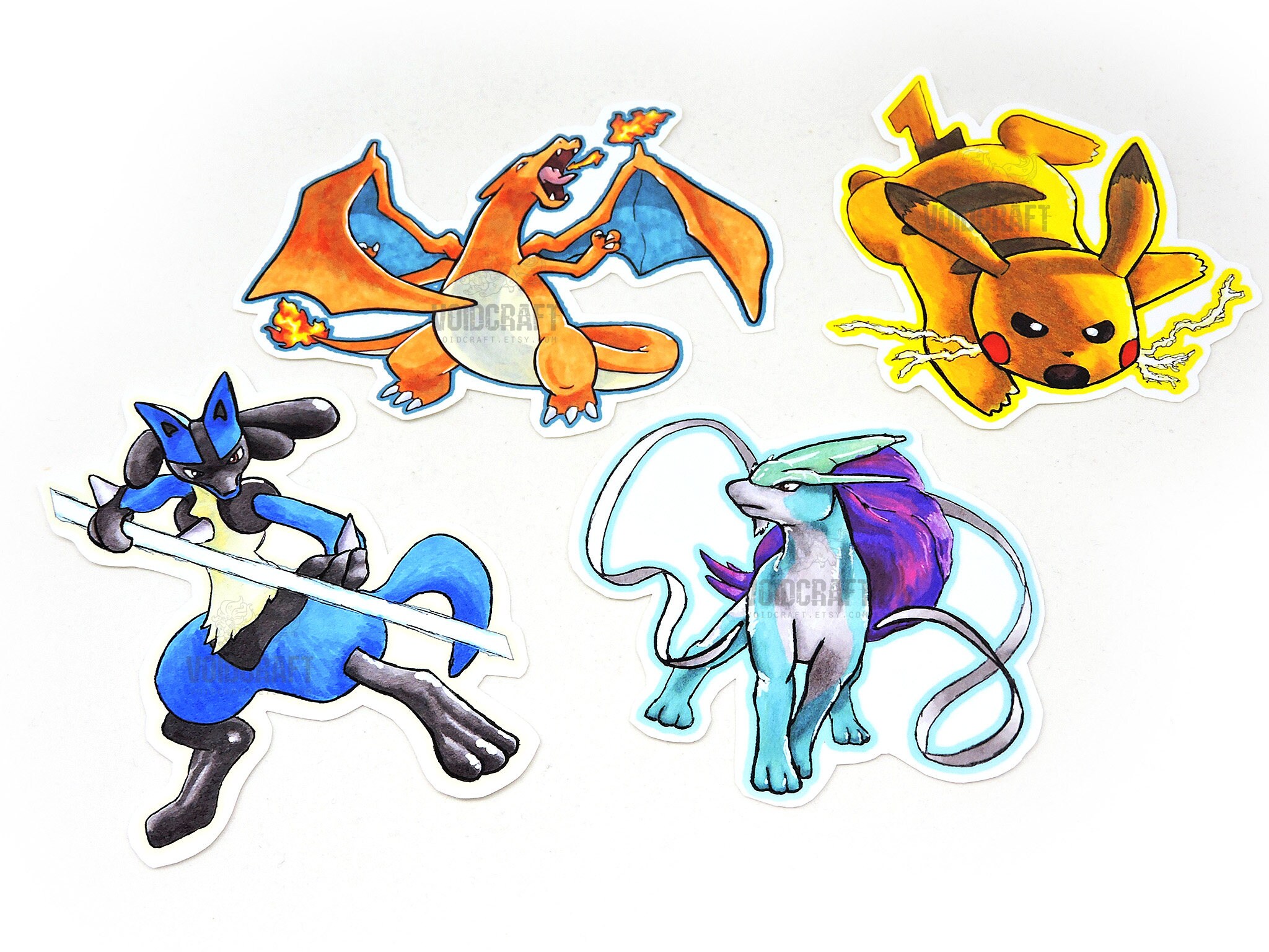Pokemon Stickers Waterproof Charizard Pikachu Suicune | Etsy