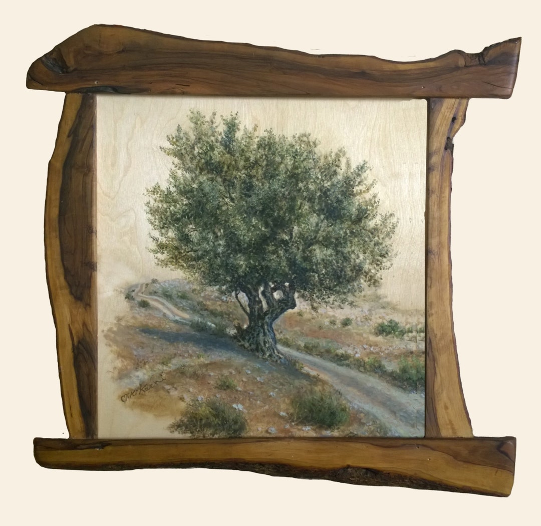 Alone on the Hill - Israeli Landscape Oil Painting With Olive Tree on ...