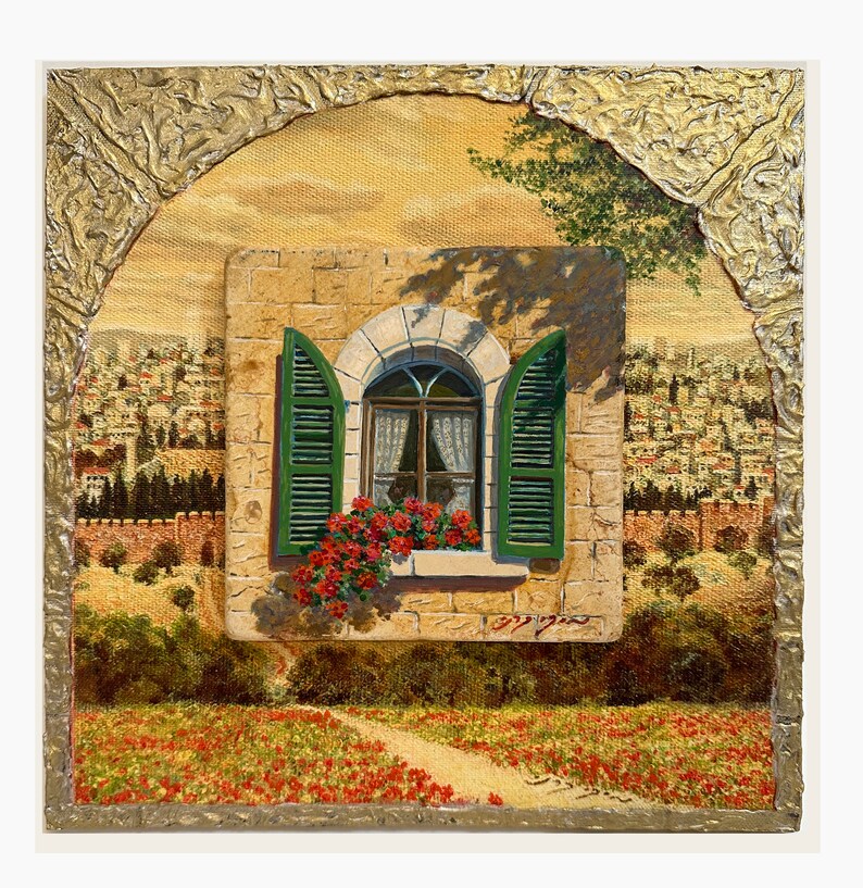 Arch to Jerusalem. Window to Jerusalem Painting Israel Art - Etsy
