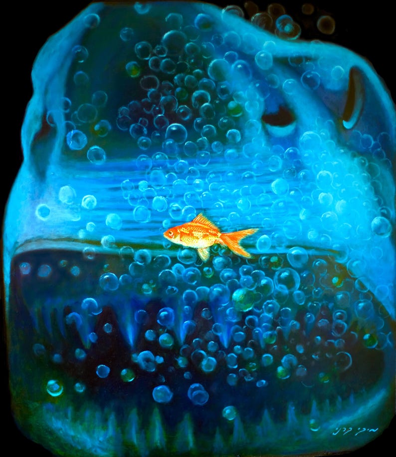 Stay Optimistic Original Oil Painting - Handmade Underwater Art With ...
