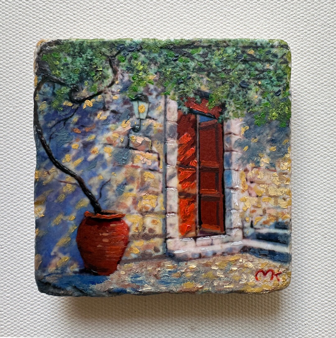 Hand Painted Jerusalem Stone - Unique Artwork From Israel - Perfect ...