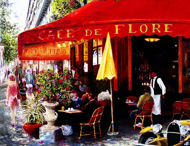 Paris Cafe Painting, Paris, Paris Art Print, Paris Painting, French ...