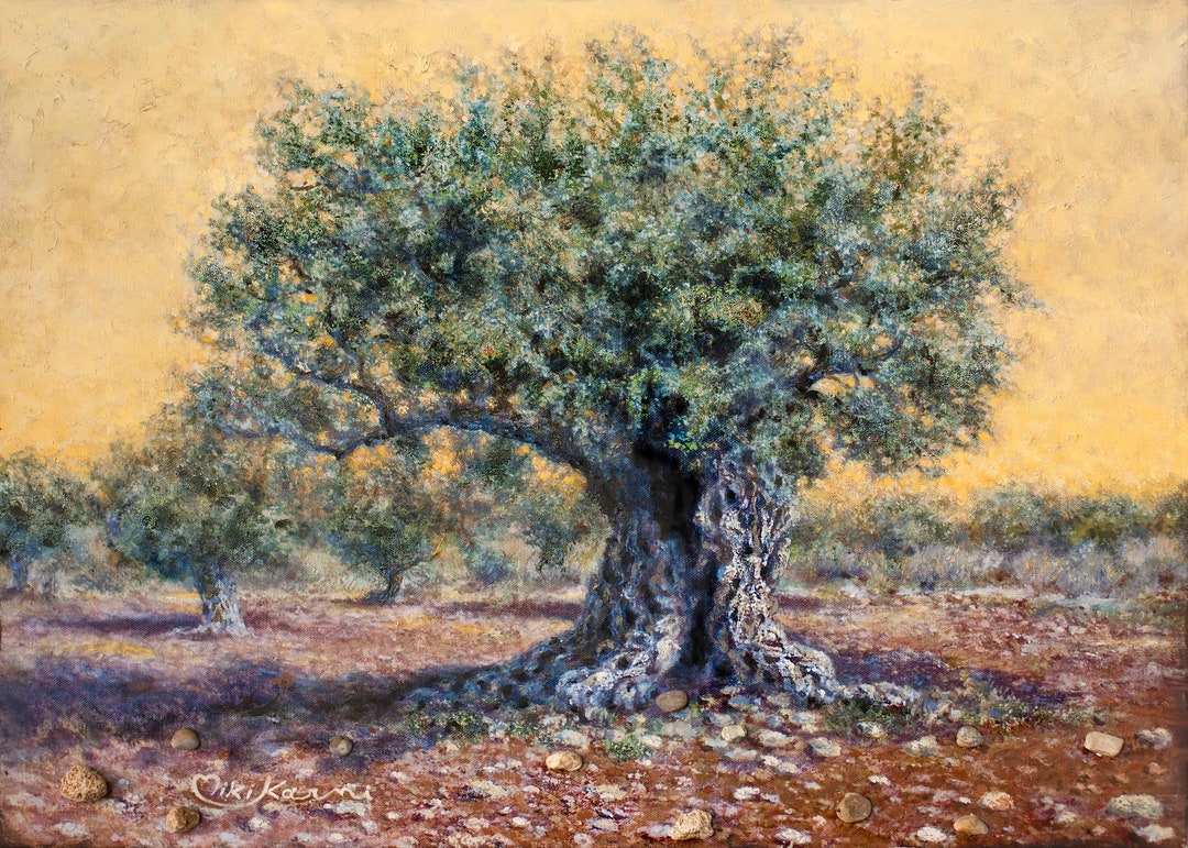 Olive Tree Print Wall Art Nature Painting by Miki Karni - Etsy