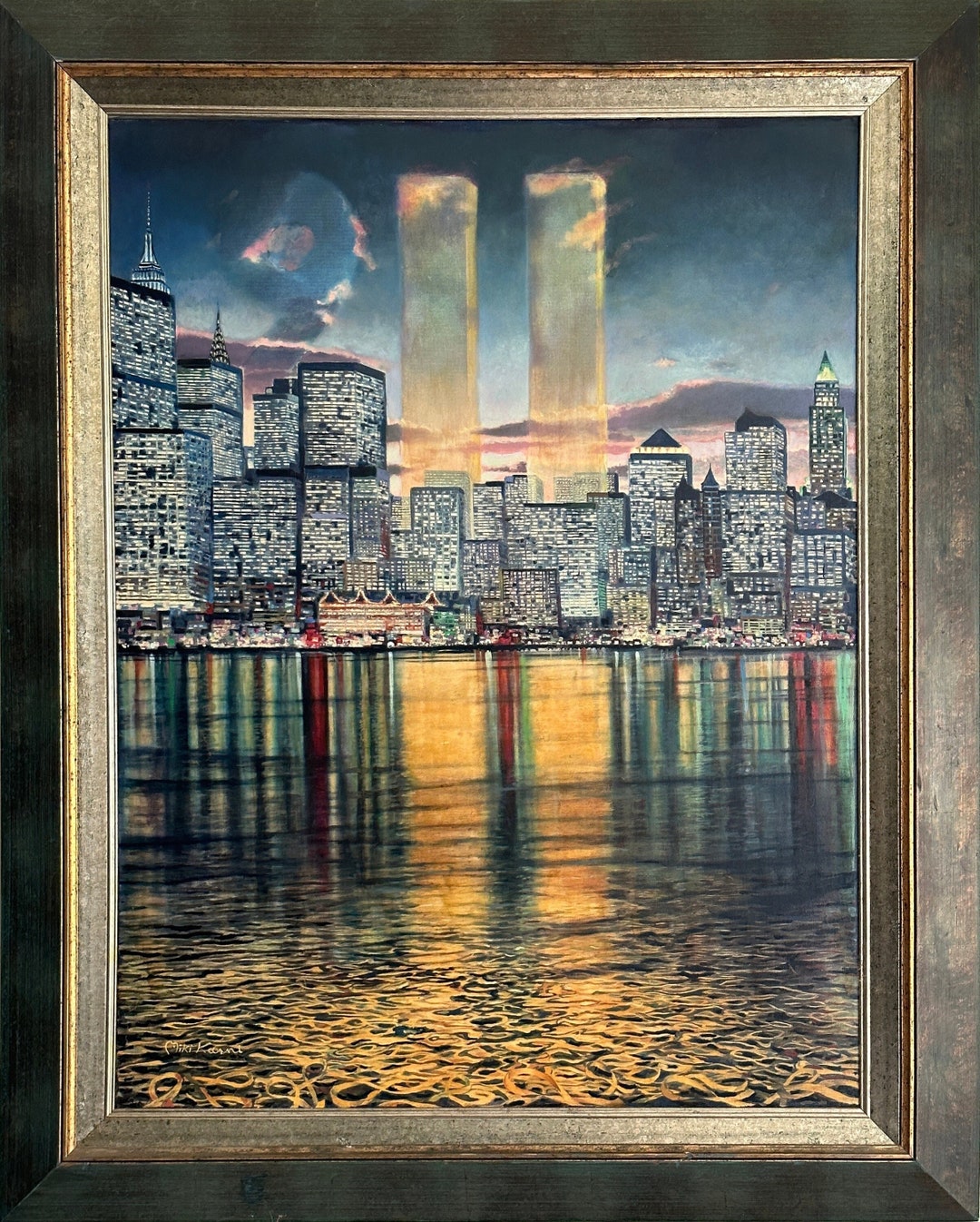 Thousands of Yellow Ribbons Memorial Art for 9/11 Victims Original Oil ...