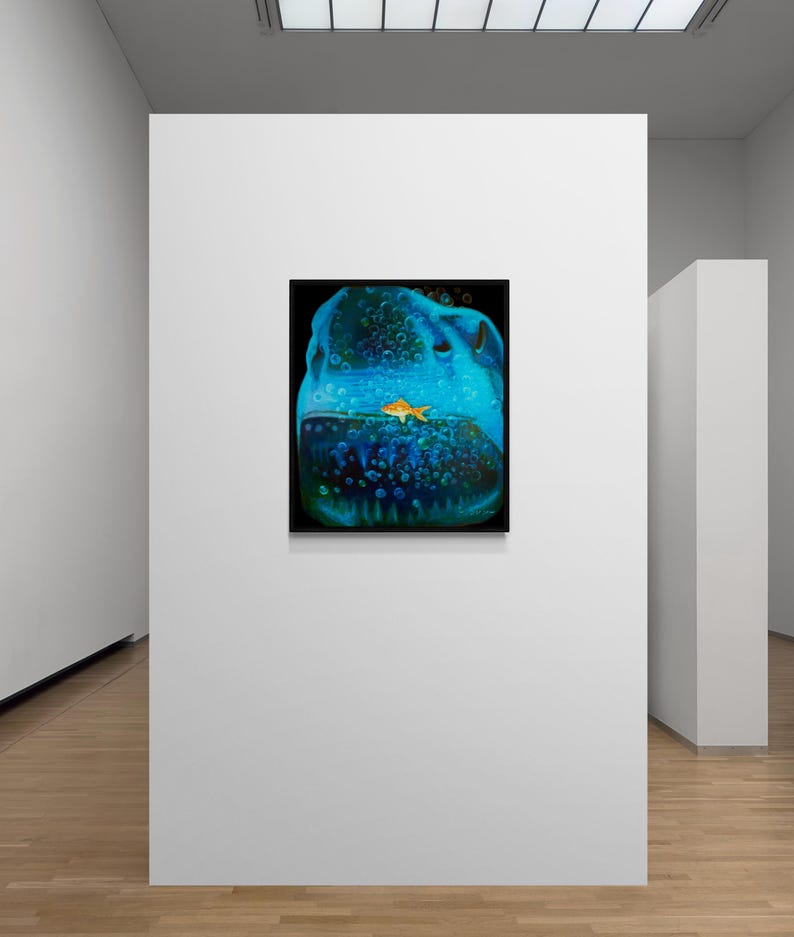 Stay Optimistic Original Oil Painting - Handmade Underwater Art With ...