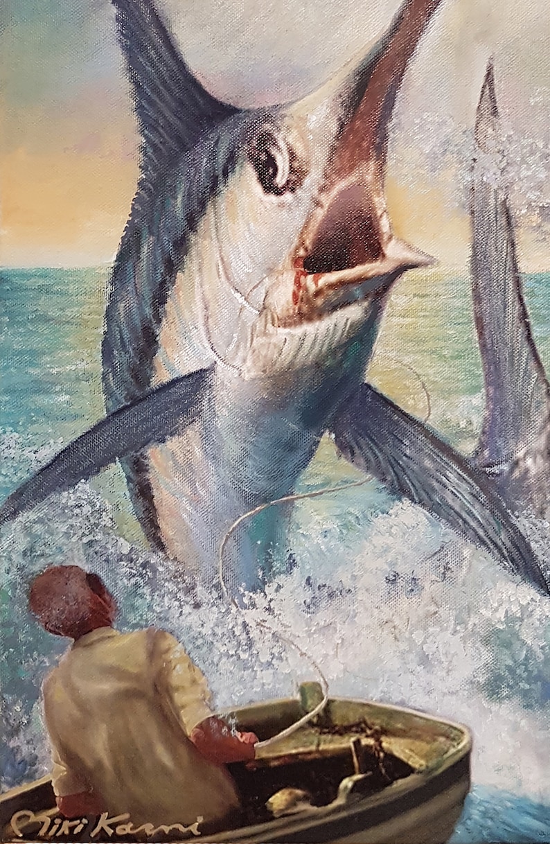 The Old Man and the Sea – Original Oil Painting on Canvas by Miki Karni ...