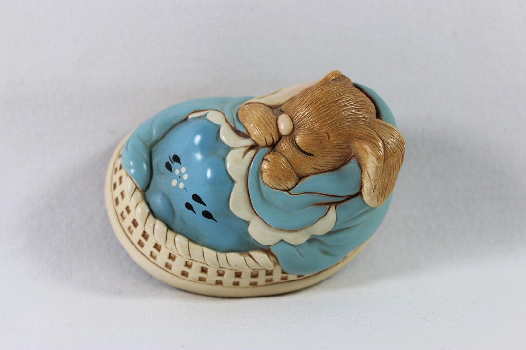 Vintage Pendelfin Poppet Figurine Rabbit With Blue Blanket - Etsy