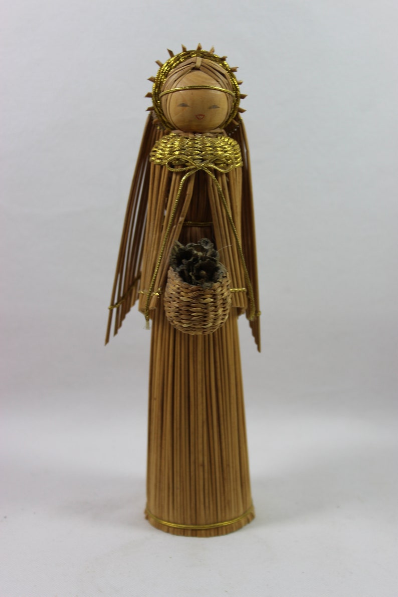 Vintage Straw Raffia Angels With Baskets Made in Korea Set of - Etsy