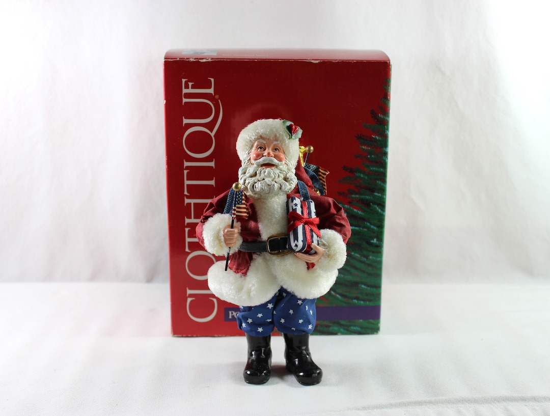 Clothtique Possible Dreams Star Spangled Santa With Box - Etsy