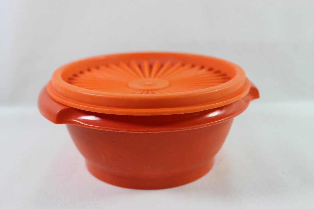 Small Vintage Tupperware Orange Servalier Bowl With Lid 1323 - Etsy