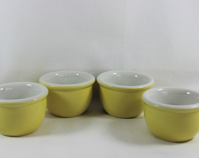 4 Hall China Extra Heavy Yellow Custard Cups Ramekins - Etsy