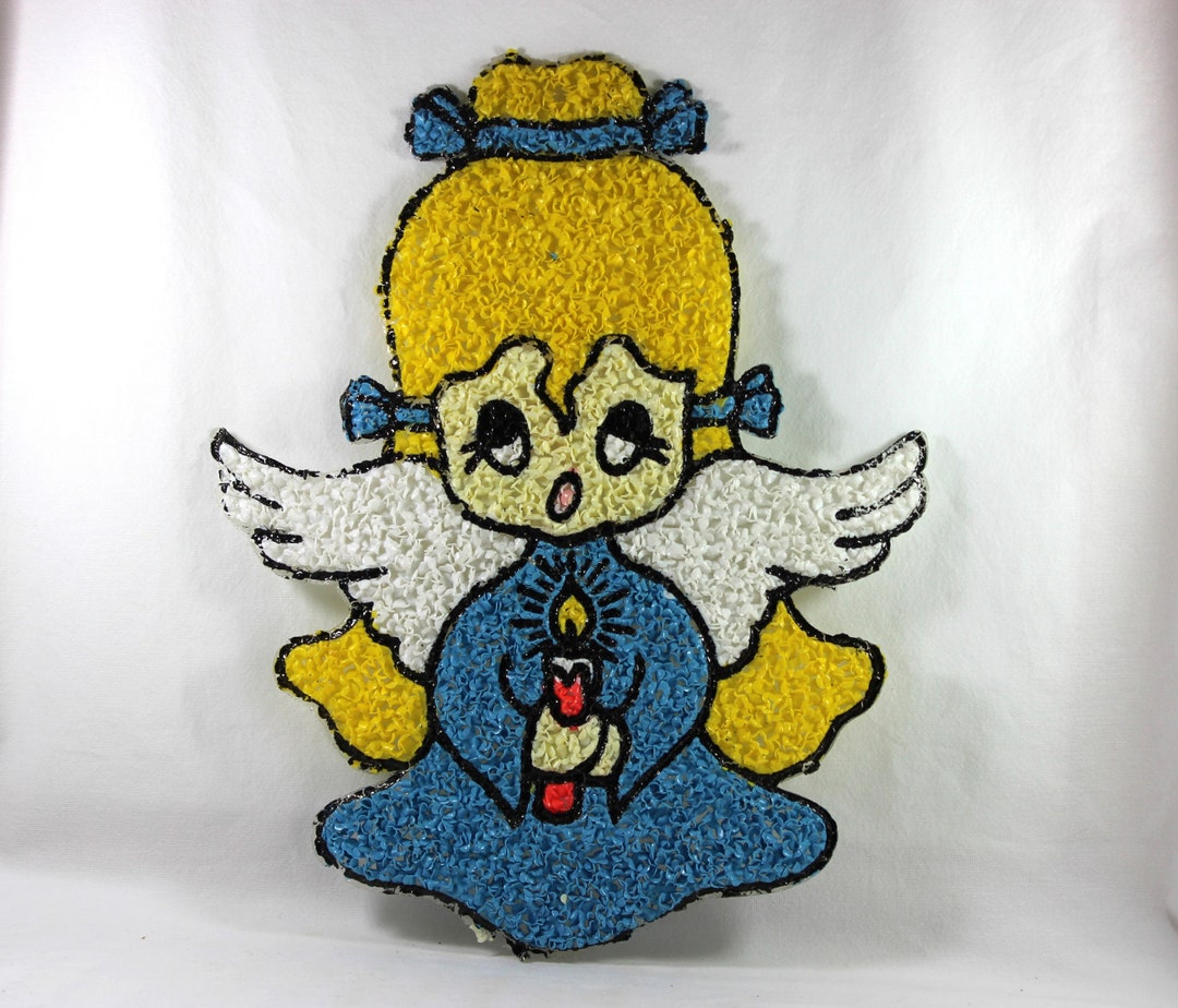Vintage Melted Popcorn Singing Christmas Angel With Candle. - Etsy
