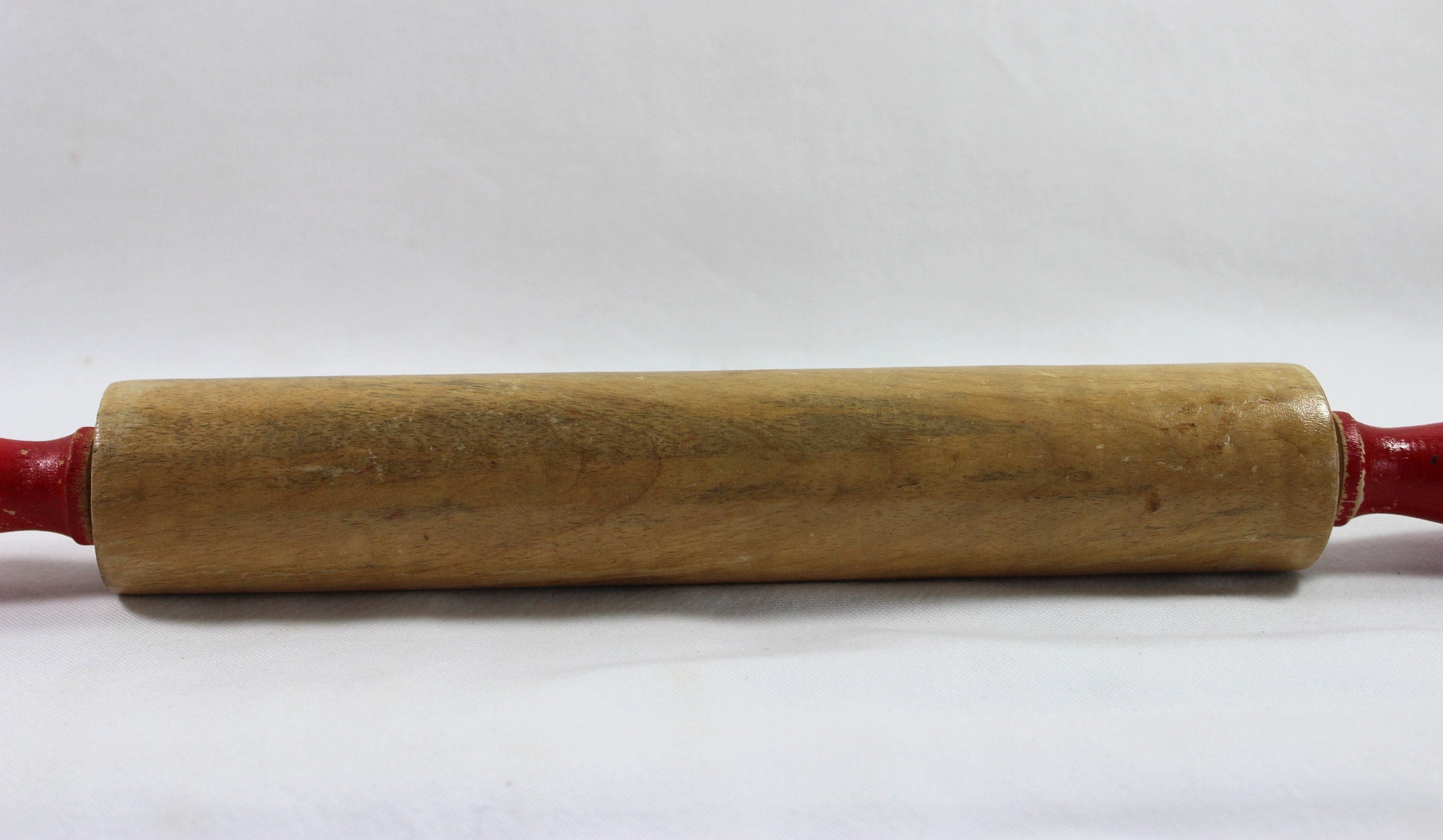 Vintage Wooden Red Handle Rolling Pin - Etsy
