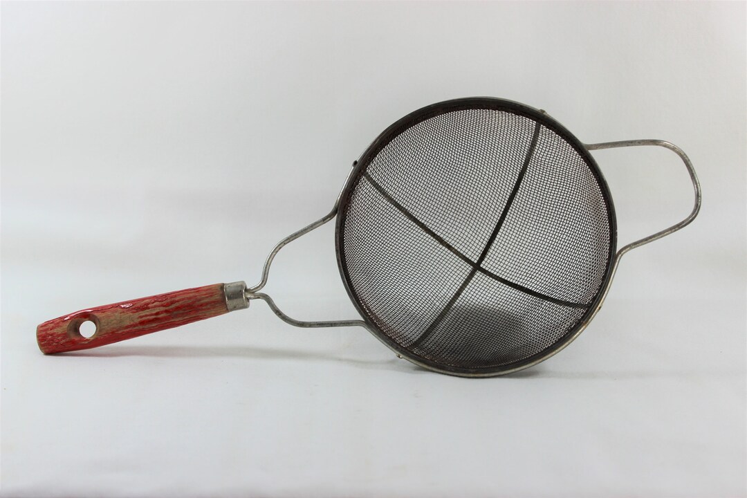 Large Vintage Androck Red Handle Strainer - Etsy