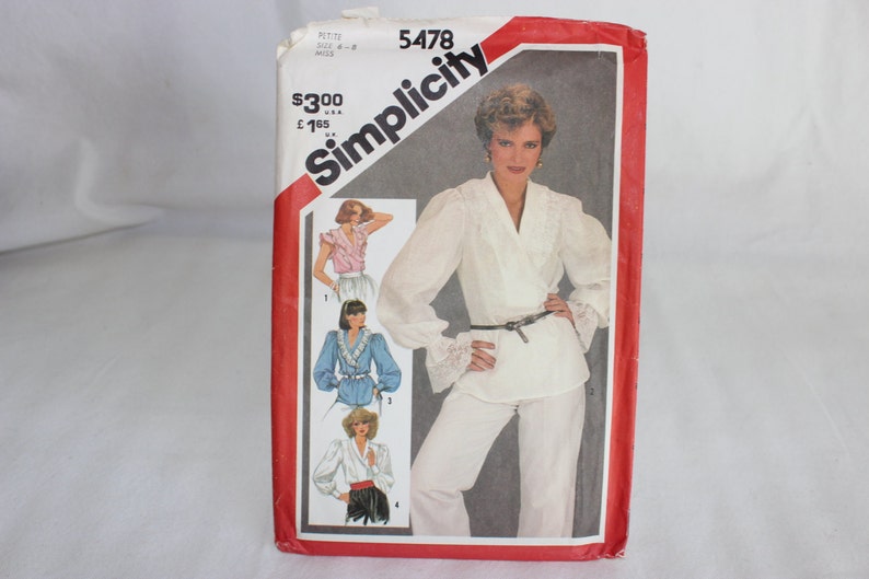 Vintage Simplicity Sewing Pattern 5478 Misses' Blouse Size - Etsy