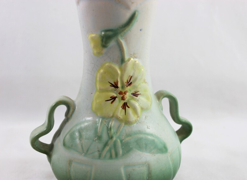 Vintage Weller Art Pottery Double Handle Pansy Vase - Etsy