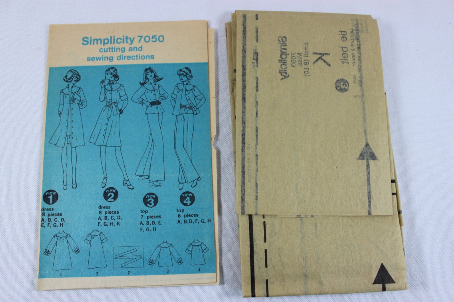 Simplicity 7050 Sewing Pattern 1970's Dress or Top Size - Etsy