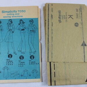 Simplicity 7050 Sewing Pattern 1970's Dress or Top Size Small 8-10 ...