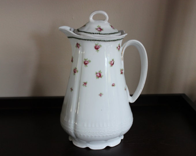 Vintage Victoria Austria Chocolate Pot Teapot Coffee Pot Pink Roses - Etsy