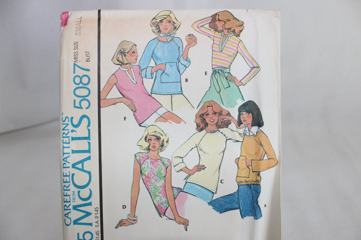 Vintage Mccall's 5087 Carefree Sewing Pattern 1970's Set of Tops for ...