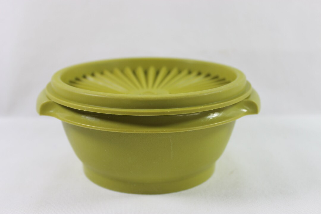 Small Vintage Tupperware Avocado Green Servalier Bowl With Lid - Etsy