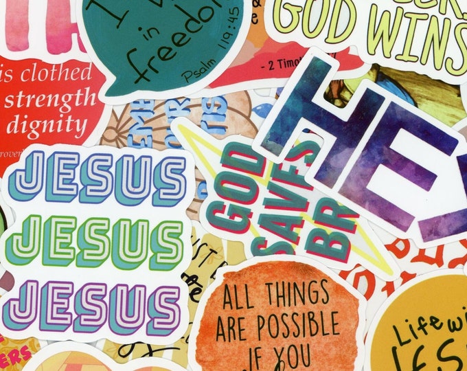 Jesus Sticker Pack, Faith Decals, Jesus Loves You Sticker, Christian ...